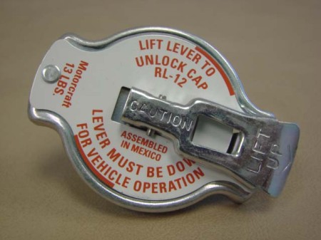 A8100F Radiator Cap, 12 Lb, With Pressure Relief - Larry's Thunderbird ...