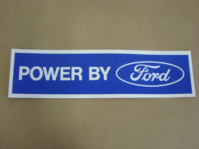 DDF107 Decal, Power By Ford, White - Larry's Thunderbird & Mustang Parts