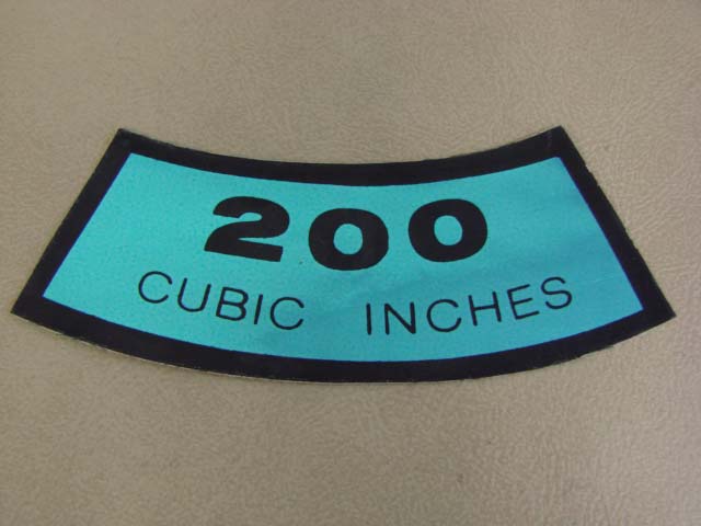DDF015 Decal, 200 Cubic Inches - Larry's Thunderbird & Mustang Parts