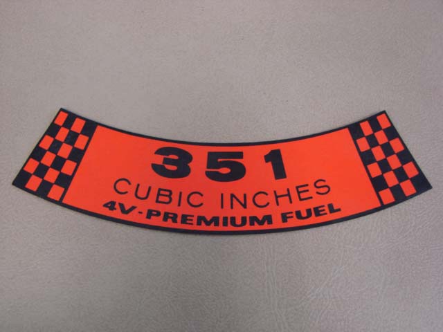 DDF019 Decal, 351 Cubic Inches 4v - Larry's Thunderbird & Mustang Parts