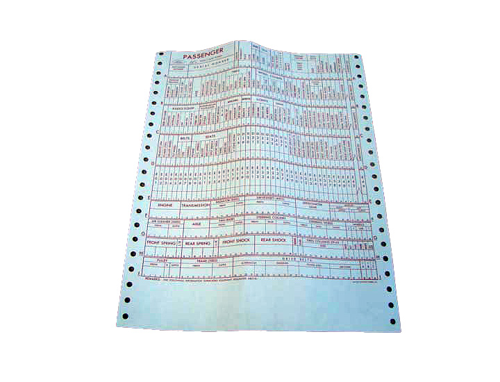 DDF454 Mustang Build Sheet - Larry's Thunderbird & Mustang Parts